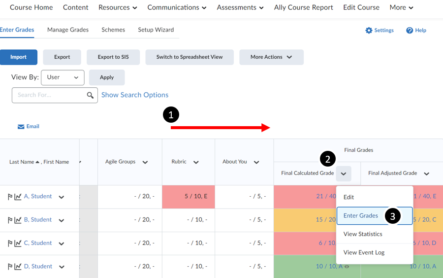 Preparing Midterm or Final Grades in Elearning