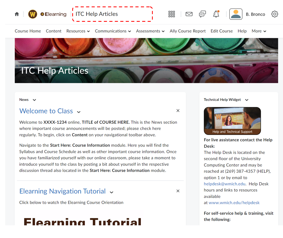 Understanding Course Home in Elearning