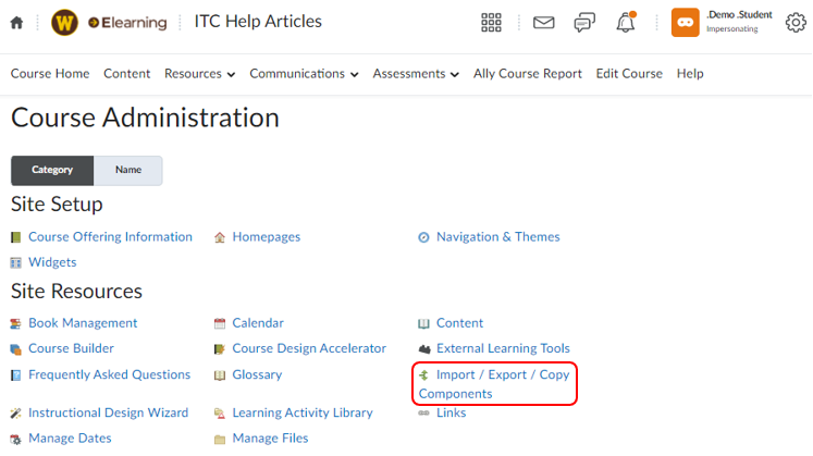 Copying All Course Content into a New Course in Elearning
