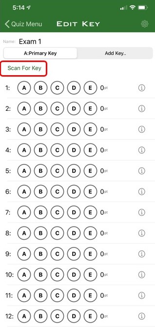 Creating a Key in ZipGrade