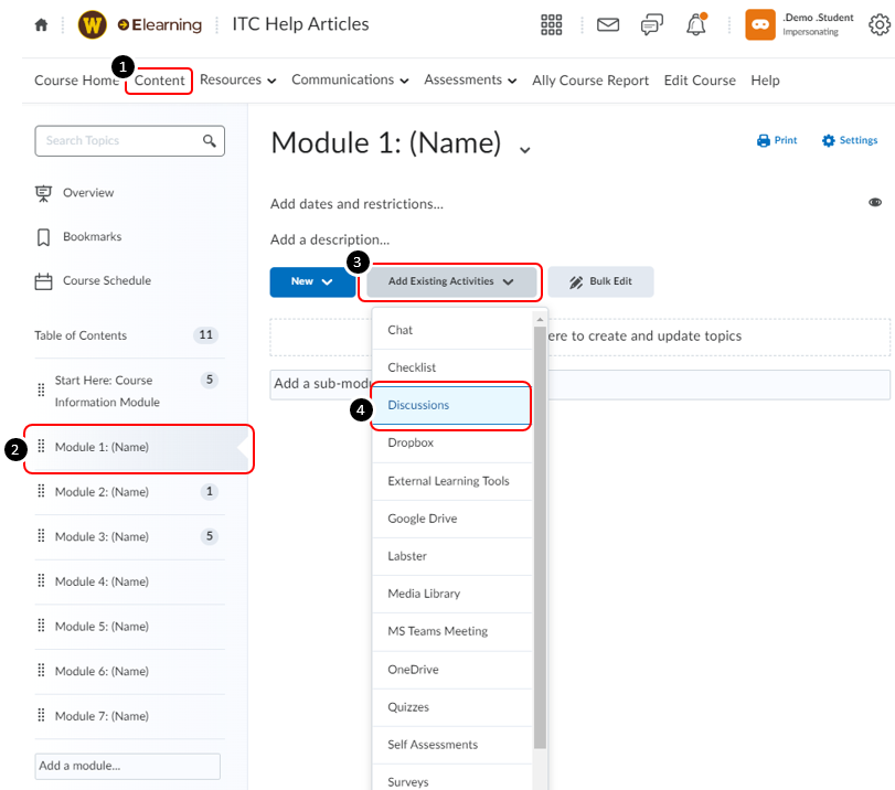 Setting up Discussion Forums and Topics in Elearning