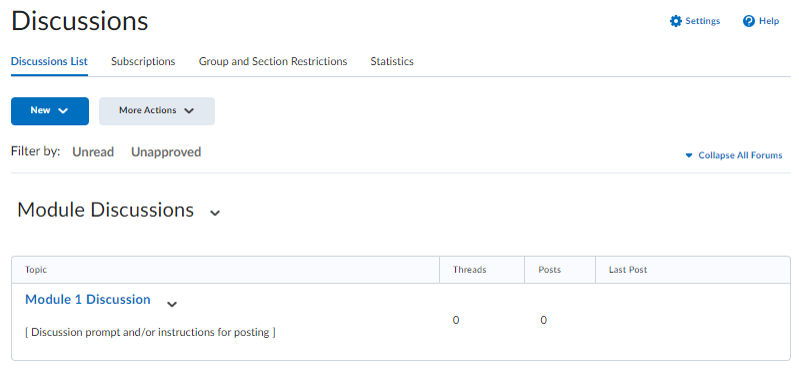 Setting up Discussion Forums and Topics in Elearning