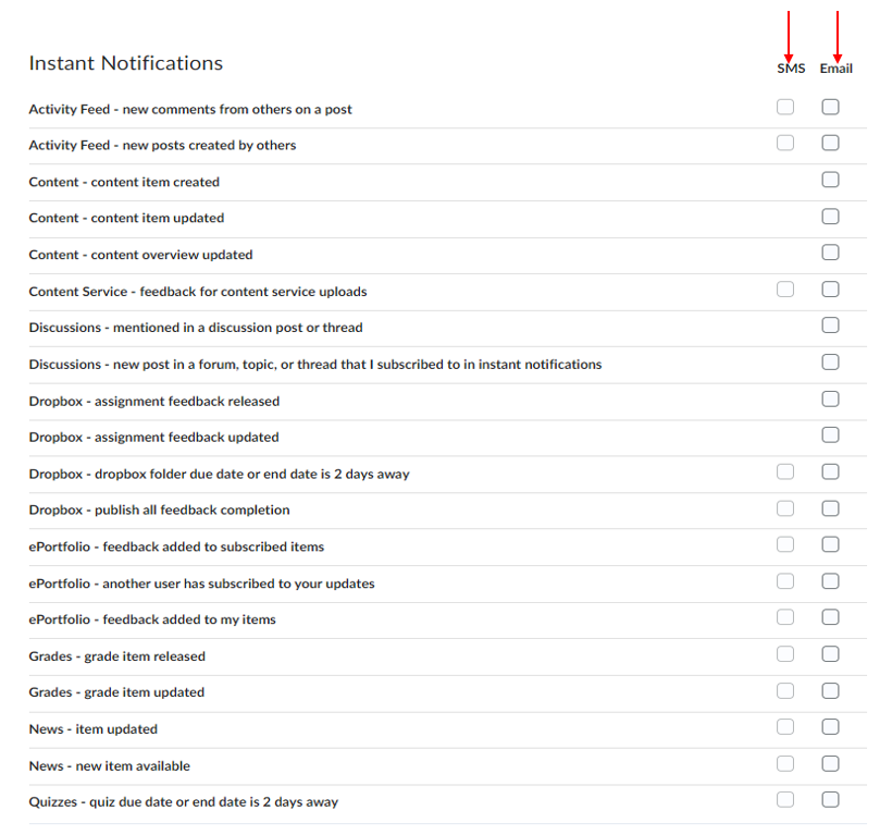 Editing Personal Notifications in Elearning