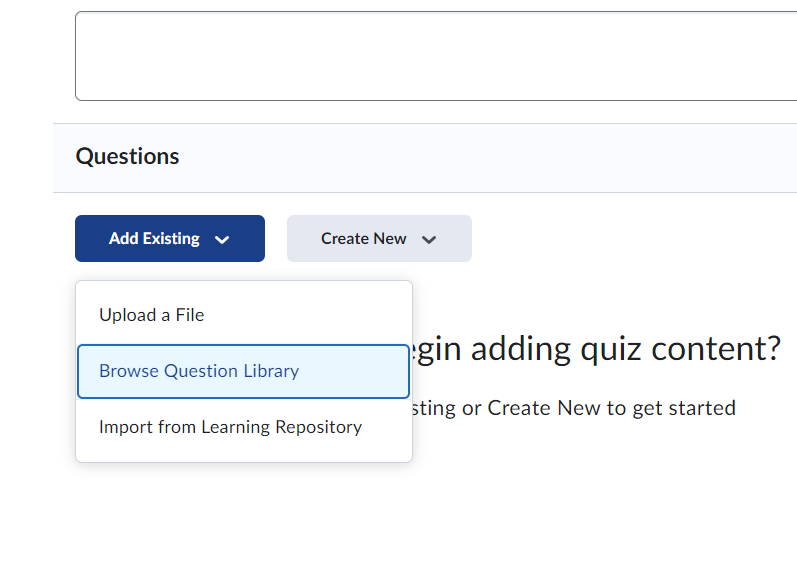 Creating a Quiz and Adding Questions in Elearning
