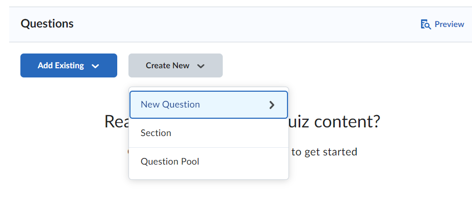 Creating a Quiz and Adding Questions in Elearning