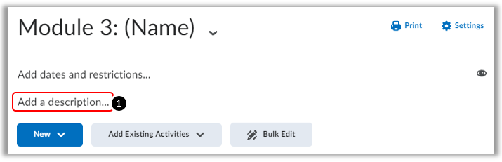 Adding Descriptions to Elearning Module Content