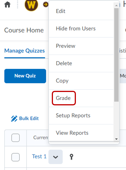 Submitting an in-progress Quiz Attempt in Elearning