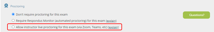 Respondus Instructor Live Proctoring in Elearning