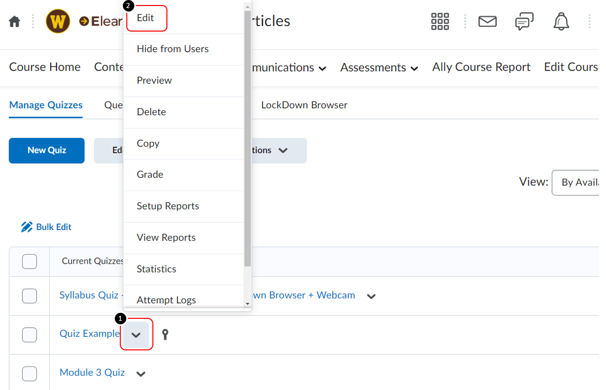 Change Answers and Points on Quizzes After Submission in Elearning