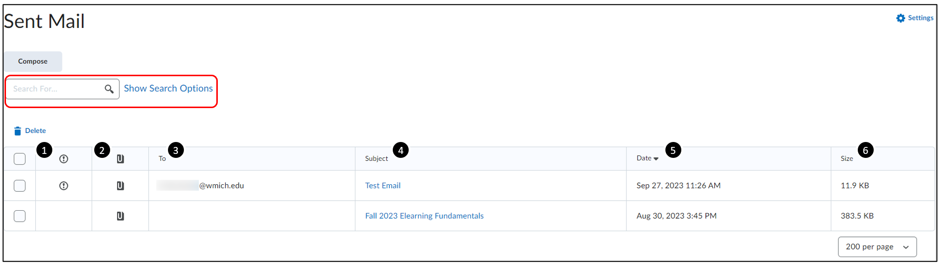 Accessing Emails Sent Through Elearning Classlist