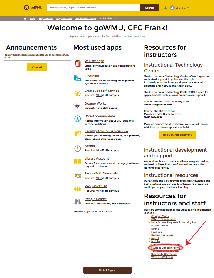 How to Submit an Academic and Holistic Wellbeing Concern Form