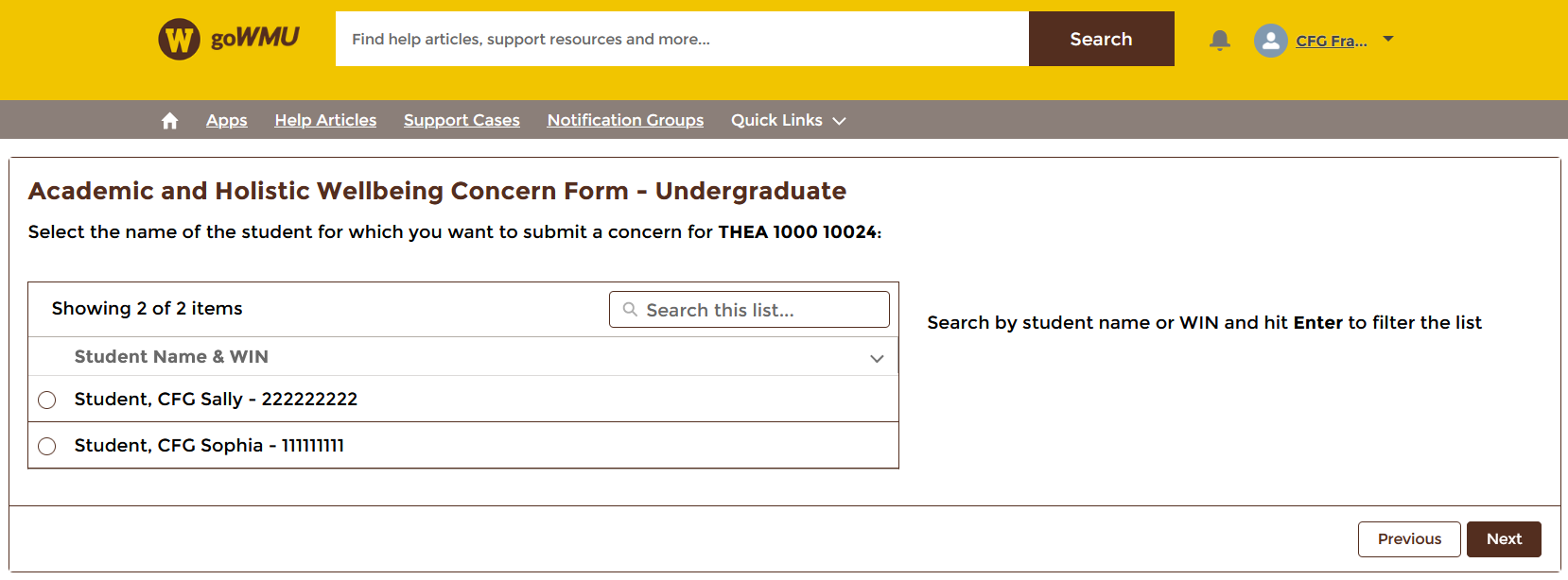 How to Submit an Academic and Holistic Wellbeing Concern Form