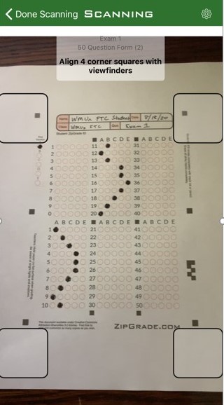 Scanning and Reviewing Student Sheets in ZipGrade