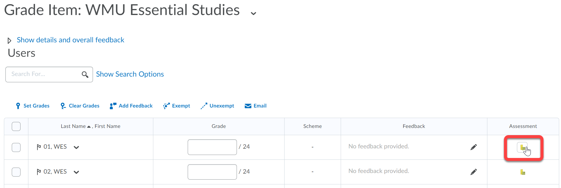 Guide to the WMU Essential Studies Rubric Assessment in Elearning