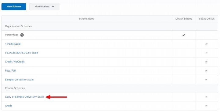 Create Gradebook Scheme (Grading Scale) in Elearning