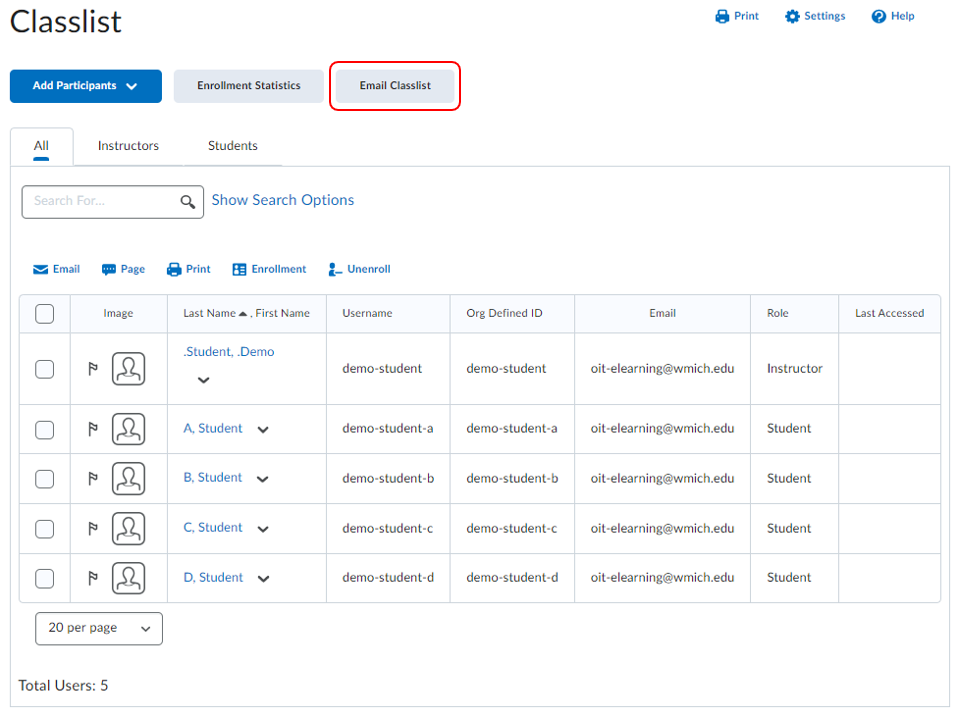 Emailing Your Classlist in Elearning (Whole Class, Small Groups ...