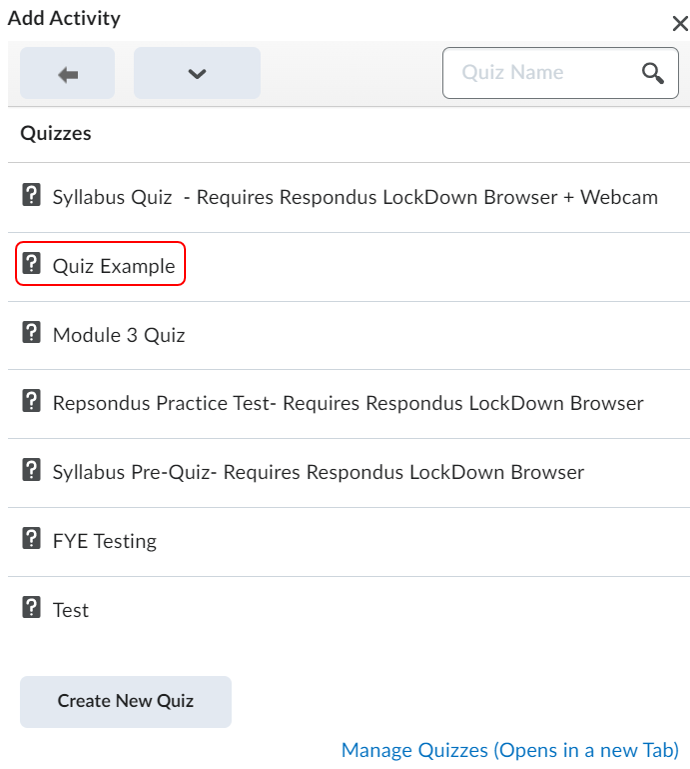 Adding a Quiz to Content Modules in Elearning