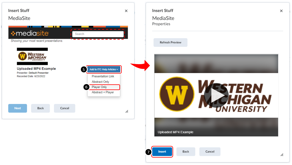 Adding Mediasite Videos to Module Content in Elearning