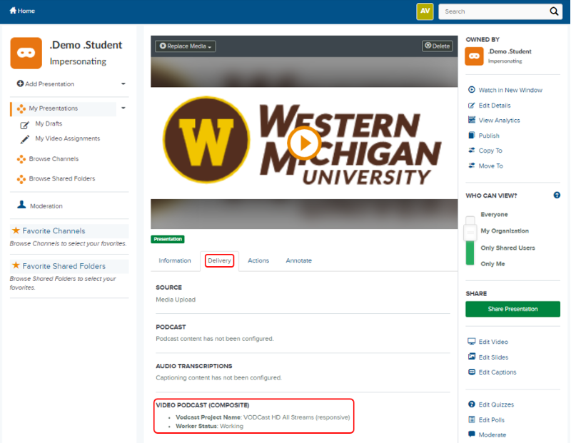 Downloading Video Files from Mediasite in Elearning