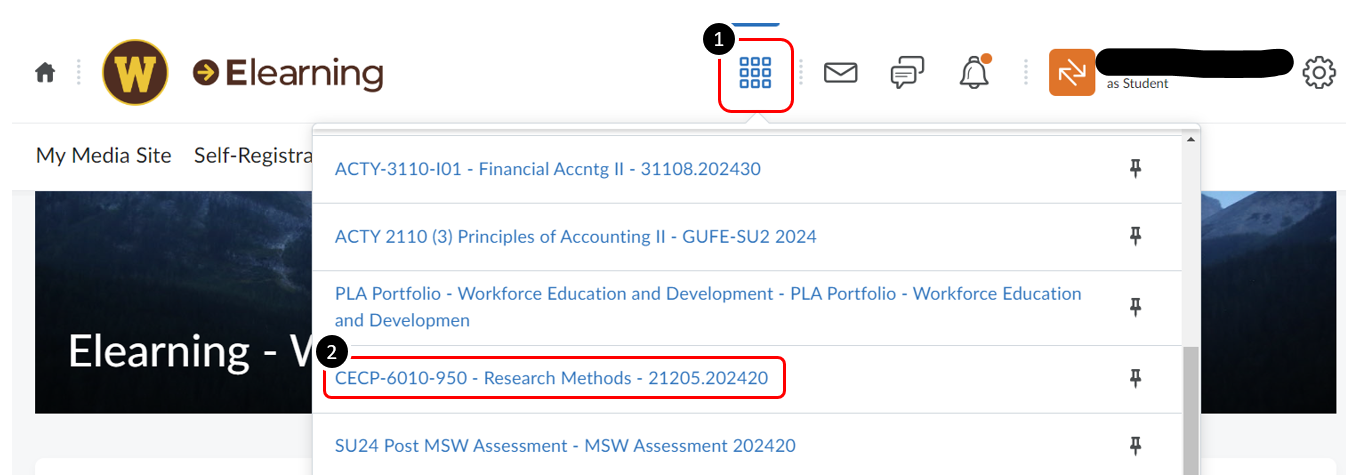 Student: How to Find Classes in Elearning