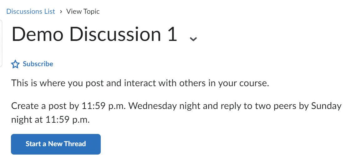 Student: How to Complete a Discussion