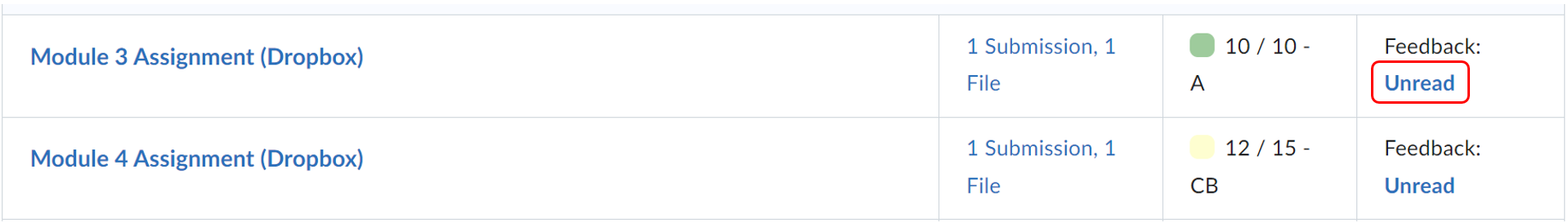Student: Viewing Feedback Provided in a Dropbox