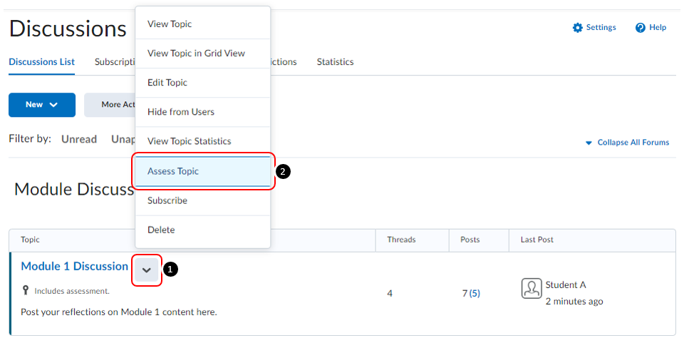 Grading Discussions Using a Rubric in Elearning