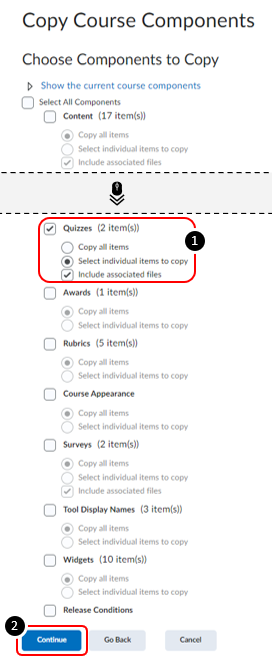 Copying Specific Items from Course to Course in Elearning