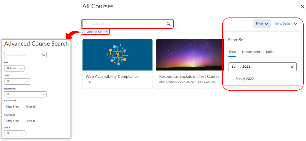 Accessing New Courses in Elearning