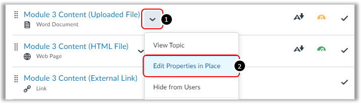Adding Descriptions to Elearning Module Content
