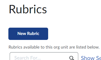 Creating a Rubric in Elearning