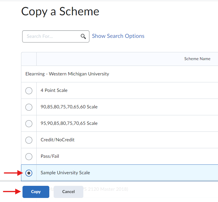 Create Gradebook Scheme (Grading Scale) in Elearning