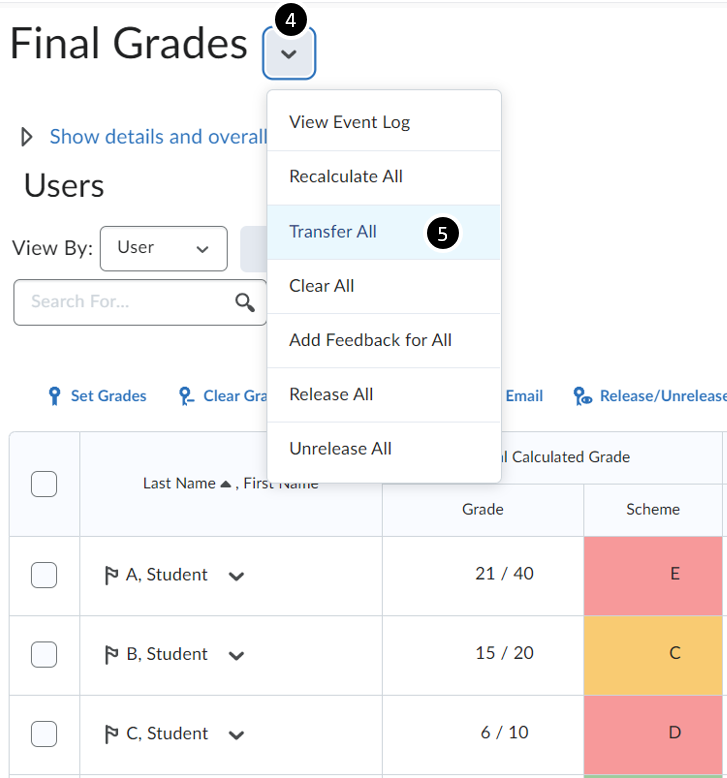 Preparing Midterm or Final Grades in Elearning