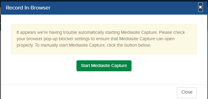 Mediasite In-Browser Recording