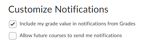 Editing Personal Notifications in Elearning