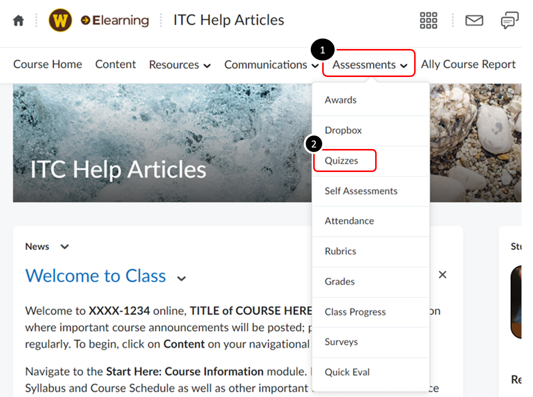 Submitting an in-progress Quiz Attempt in Elearning