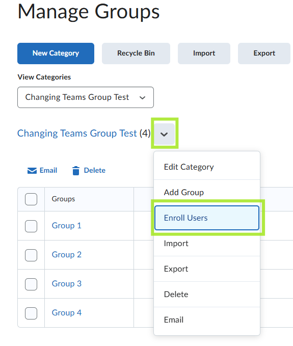 Creating Groups in Elearning